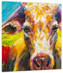 Obraz - Malovaná kráva (30x30 cm)