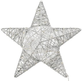 Tutumi Vánoční dekorace LED svítící hvězda 23 cm stříbrná