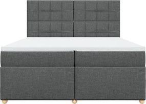 Box spring postel s matrací tmavě šedá 200x200 cm textil 3293688