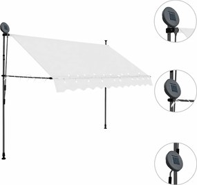 vidaXL Ručně zatahovací markýza s LED světlem 250 cm bílo [145865] Barva: krémová