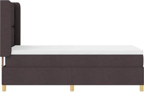 Postel s boxspringem s čelo Tmavě hnědá 90 x 190 cm textil 3341871