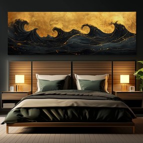 Obraz na plátně - Temné vlny oceánu FeelHappy.cz Velikost obrazu: 90 x 30 cm