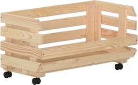 Vozík na zeleninu 57 x 30 x 80 cm masivní borové dřevo 327326
