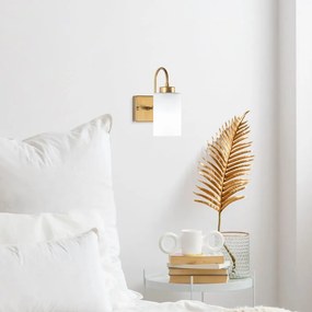 Nástěnné svítidlo v bílé a zlaté barvě ø 10 cm Duzsuz – Opviq lights
