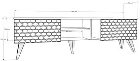 Designový TV stolek Gallio 180 cm ořech bílý