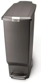 Pedálový odpadkový koš simplehuman – 40 l, úzký, šedý plast