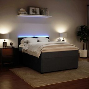 Box spring postel s matrací tmavě šedý 140 x 190 cm samet 3290035