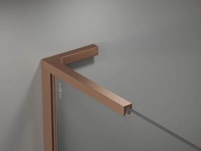 Mexen, Mexen Kioto-X L sprchová stěna 50 x 200 cm, transparentní 10 mm, broušená měď - 800-050-107-65-00-X