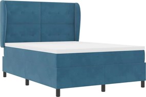 Postel s boxspringem s čelo Tmavě modrá 200 x 140 cm samet 3340932