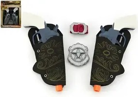 Kovbojská sada pistolí s pouzdrem 16 cm / Sada na hraní / 2 ks / Plast