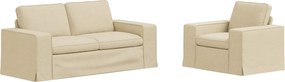 Set pohovek 2 ks Krémová textil 3407549