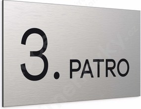 ACCEPT Označení podlaží "3. PATRO" - stříbrná tabulka - černý popis