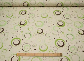 Ubrus teflonový zelené kruhy Rozměry: průměr 140, Tvar: Kulatý