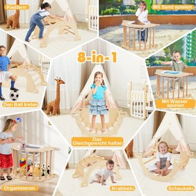 Costway 8 v 1 Lezecký oblouk s úložným boxem Lezecký rám pro – 80 × 47 × 41 cm