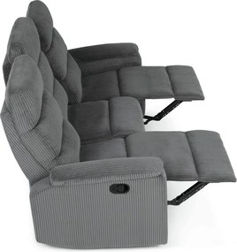 Sedací souprava, polohovací, šedá, manšestrová látka, ASD-C5981 GREY6