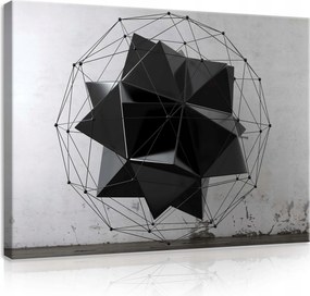 Obraz 80x60 Abstrakce geometrie černá bílá metalíza minimalismus umění