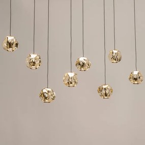 Závěsné LED svítidlo Benelux Organic Crystal Gold 8 Lineo