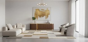 TV stolek Stilig ST916 200 cm ořech/travertin/zlatý