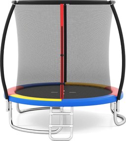 Costway Trampolína Ø244 cm se žebříkem a ochrannou sítí kulatá