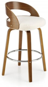 Barová židle- H110- Krémová/ Ořech