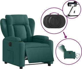 Elektrické polohovací křeslo tmavě zelené textil 3204464