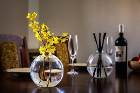 Skleněná olejová lampa SCUTI – Křišťál