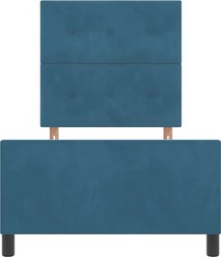 Postel s boxspringem s čelo Tmavě modrá 80 x 200 cm samet 3344907