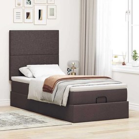 Osmanský rám postele s matrací tmavě šedá 90x190cm textil 3313039