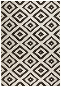 NORTHRUGS - Hanse Home koberce Kusový koberec Twin-Wendeteppiche 103129 schwarz creme – na ven i na doma - 80x350 cm