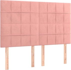 Box spring postel s matrací růžová 140x190 cm samet 3132680