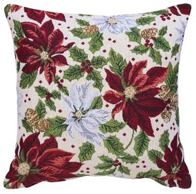 SCANquilt povlak MOTIV vánoční hvězda bíločervená 40 x 40 cm