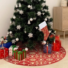 Luxusní vánoční sukně s ponožkou červená 122 cm látková 330276