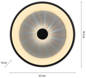 Stropní svítidlo Vertigo LED, CCT, Ø 61,5 cm, černé