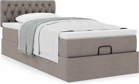 Osmanský rám postele s matrací taupe 90x190cm textil 3311508