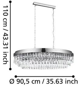 Eglo 39494 - Lustr na řetězu VALPARAISO 10xE14/40W/230V lesklý chrom