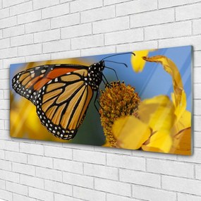 akrylový obraz Motýl Květ Příroda 125x50 cm