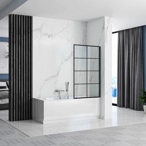 Rea LAGOS 1 FIX - vanová zástěna, 1-křídlová, 70 x 140 cm, černá-transparentní, REA-K4560