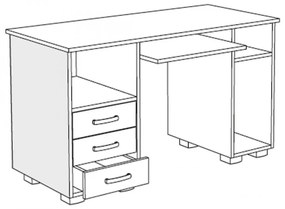 PC stůl ANA 3F - dub