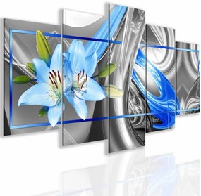Malvis ® Obraz Abstraktní lilie modrá Velikost: 200x100 cm