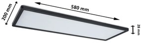 Paulmann 71003 Atria Shine, černé stropní LED svítidlo s korónou, 22W LED 3000K tříkrokové stmívání, 58x20cm