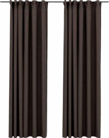 Zatemňovací závěsy s háčky vzhled lnu 2 ks taupe 140 x 245 cm 321206
