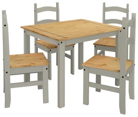 Stůl + 4 židle CORONA 3 vosk/šedá - 2