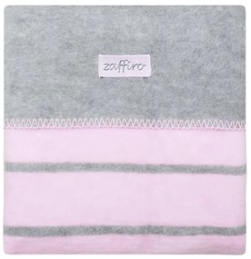 Dětská bavlněná deka Womar 75x100 šedo-růžová Barva: Růžová