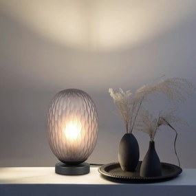 Matně černá stolní lampa se skleněným stínidlem (výška 28,5 cm) Facette – Trio