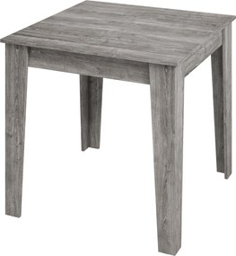 HOMCOM jídelní stůl pro 4 osoby, čtvercový kuchyňský stůl 80x80x75 cm s protiskluzovými nožičky, šedý dřevěný efekt