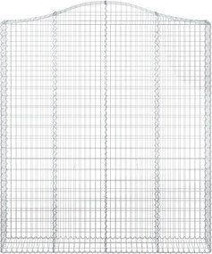 Klenutý gabionový koš 200 x 30 x 220/240 cm pozinkované železo 153391