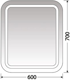 INTEDOOR zrcadlo s LED osvětlením WA5 ZS 60/70 TF