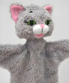 MORAVSKÁ ÚSTŘEDNA Maňásek s ťapkami Kočička šedá / 26 cm / od 3 let