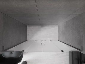 Mexen Velar L Duo, posuvné sprchové dveře do otvoru 180 cm, 8mm sklo námraza, broušený grafit, 871-180-003-32-95