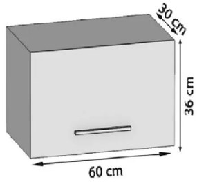 kuchyně BELINI - digestoř skříňka 1F - SGP/60 - matné dvířka